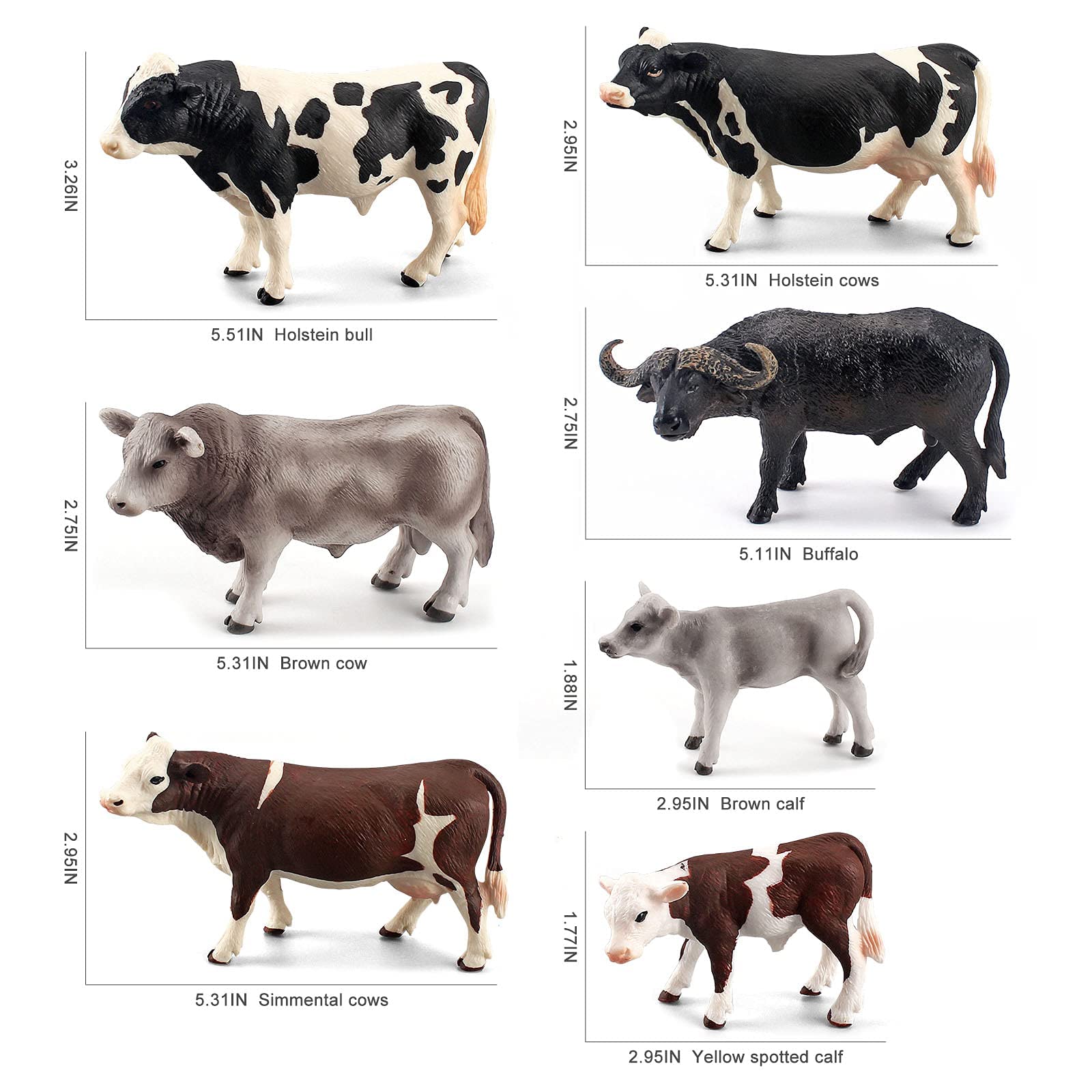 Mua LC JoyCre 7PCS Realistic Hereford Cows Toys Figures Set for ...