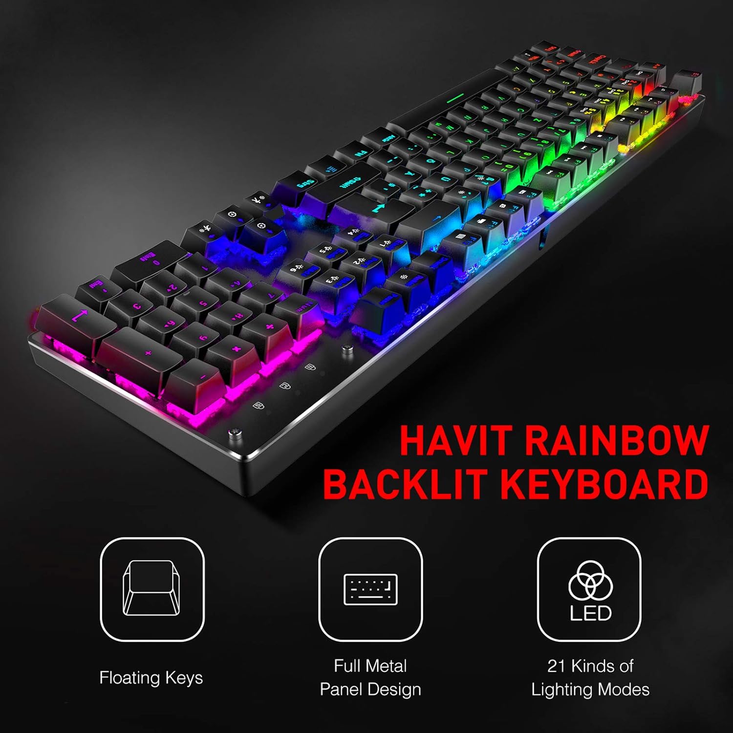Havit mechanical gaming keyboard and mouse set, QWERTZ LED keyboard (DE ...