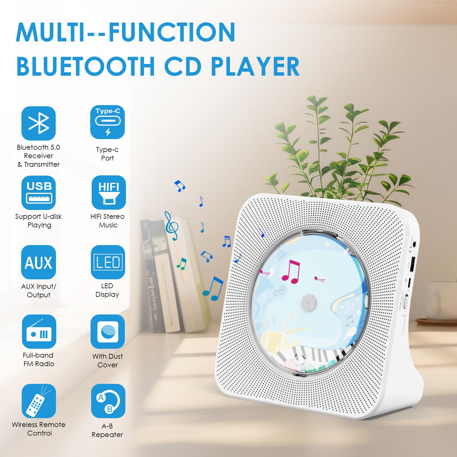 Mua CD Player Bluetooth CD Players for Home Desktop CD Player with ...