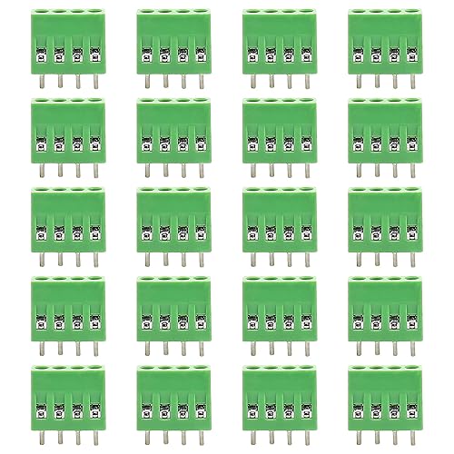 4-Pin 2.54mm Pitch PCB Terminal Block, 150V 6A Mount Screw Terminal ...
