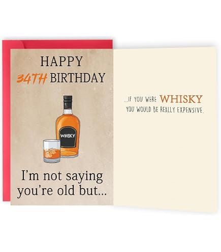 34 Year Old Birthday Gifts For Women Is You 34 Birthday Card Funny ...