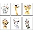 Amazon.com: Baby Safari Nursery Wall Decor | Animal Wall Art Prints Set ...