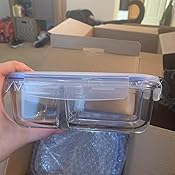 Amazon.com: [34oz, 4-Pack Premium] Glass Meal Prep Containers 3 ...