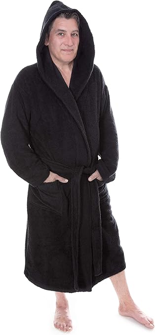 Allez Housses Canadian Made Men Long Hooded Bathrobe 100% Terry Cotton ...