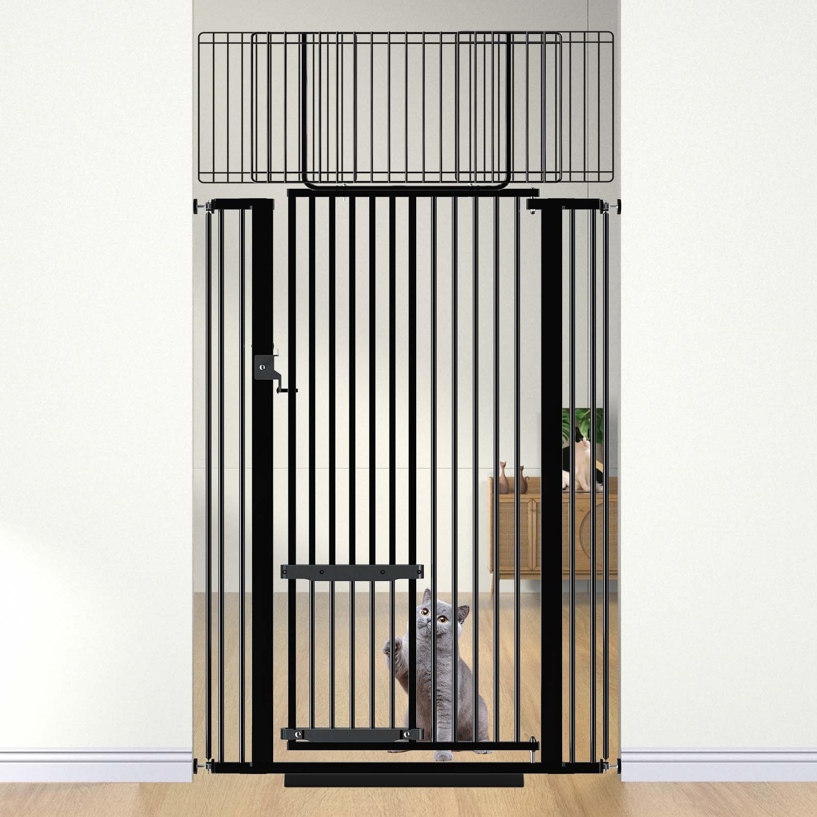 71" Extra Tall Cat Gates for Doorway, 48.9"-54.3" Extra Wide Pet Gate ...