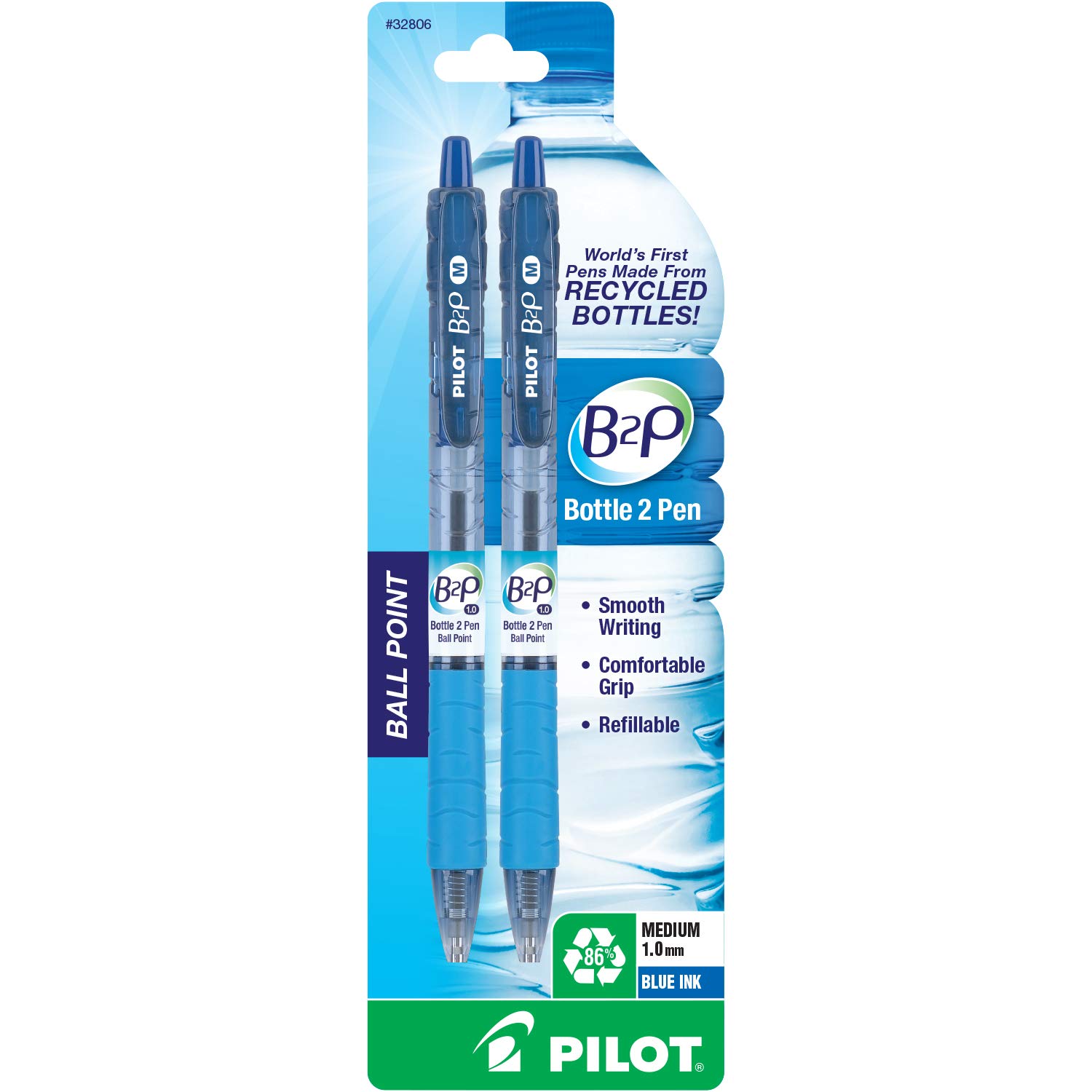 PILOT B2P - Bottle to Pen Refillable & Retractable Ball Point Pen Made ...