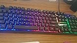 Amazon.com: NPET K10 Gaming Keyboard, LED Backlit, Spill-Resistant ...