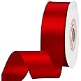 Amazon.com: VATIN Solid Color Double Faced Red Satin Ribbon 1-1/2" Wide ...