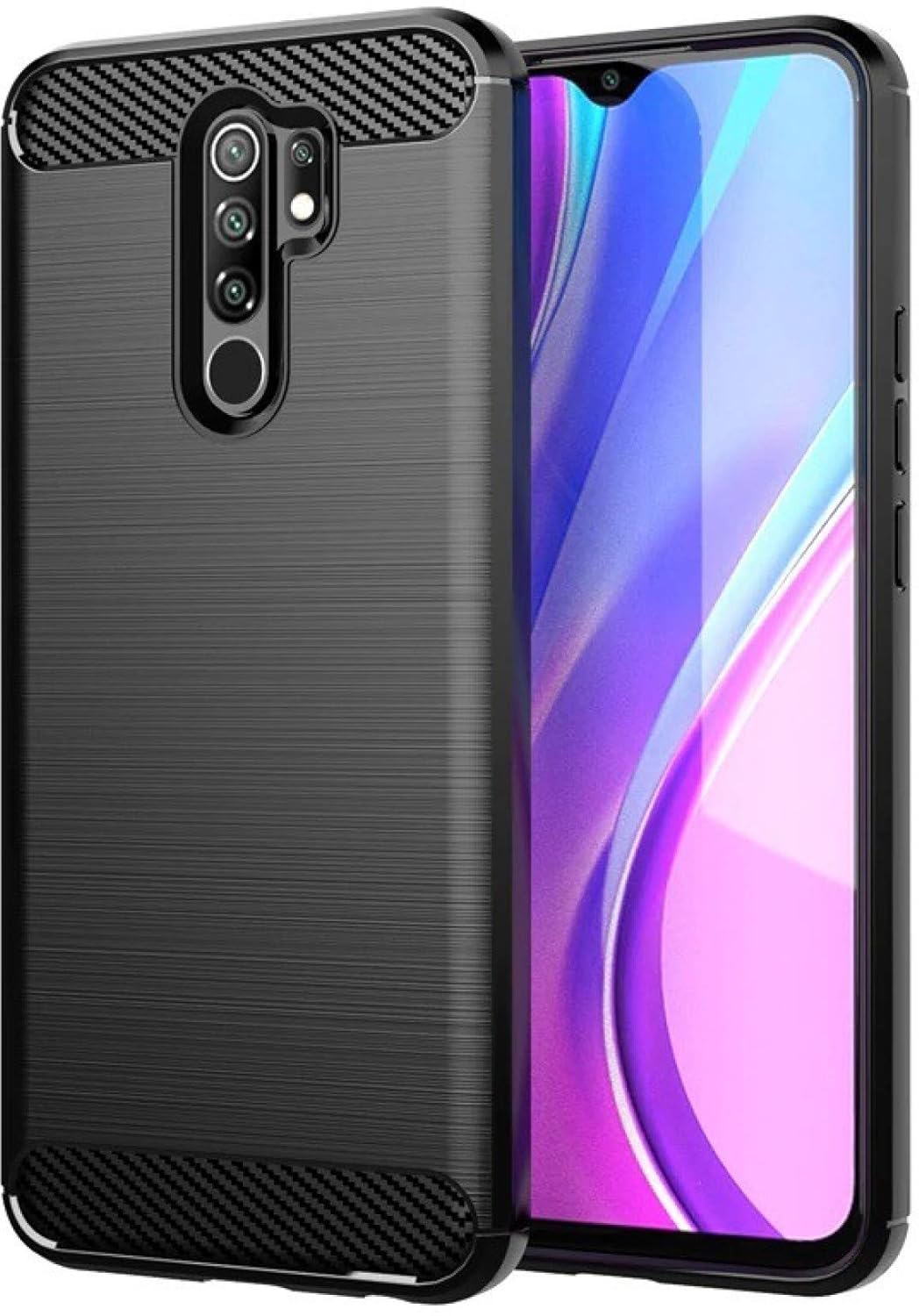 ELANKART Back Cover Case for MI Redmi 9 Prime Carbon Fiber Flexible ...