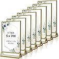 Amazon.com: rogeramz 5x7 Table Number Holders Gold Picture Frames Clear ...