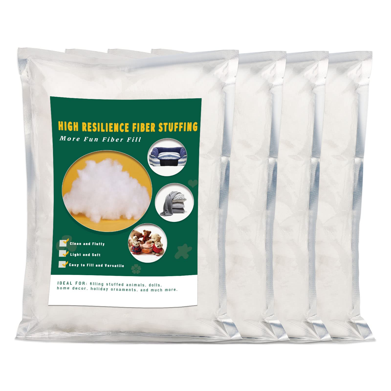 Ftyiwu 600g/21.2oz Premium Polyester Fiber Fill, Stuffing for Pillows ...