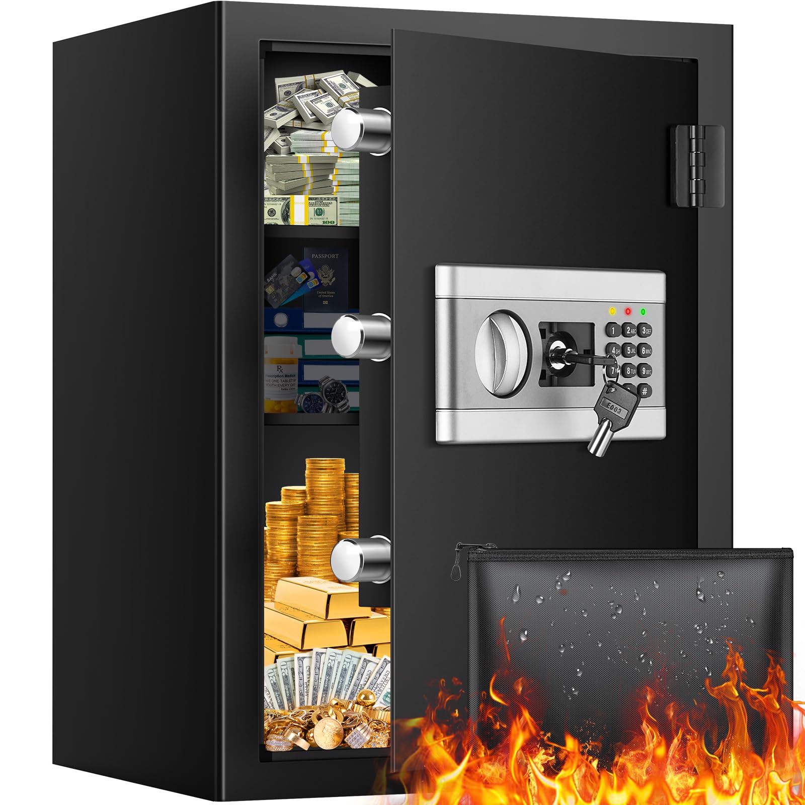 Mua 2.5 Cubic Fire Proof Safe Boxes for Home with Inner Fireproof Lock ...