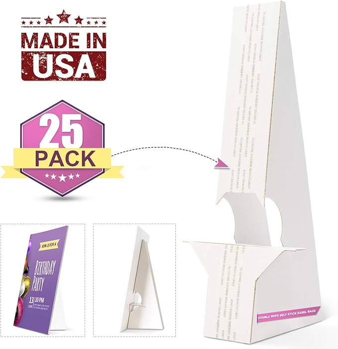 Amazon.com: Lineco Self-Stick Double Wing Easel Back, 9 inches, White ...