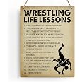 Amazon.com: Wrestling Life Lessons Wood Sign Inspirational Wrestling ...