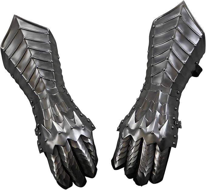 Medieval Nazgul Fantasy Gauntlets SCA Armor Gauntlets Silver: Amazon.co ...
