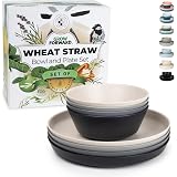 Amazon.com | Grow Forward Premium Wheat Straw Plates and Bowls Sets - 8 ...