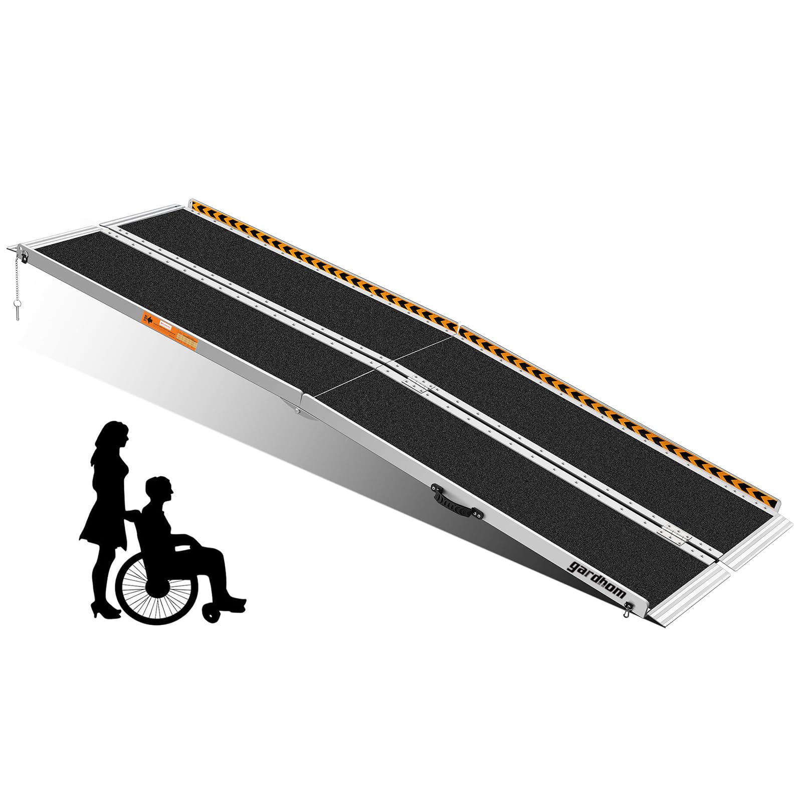 Portable Ramp 8FT, Anti-Slip Aluminum Folding Handicap Ramp Wheel Chair ...