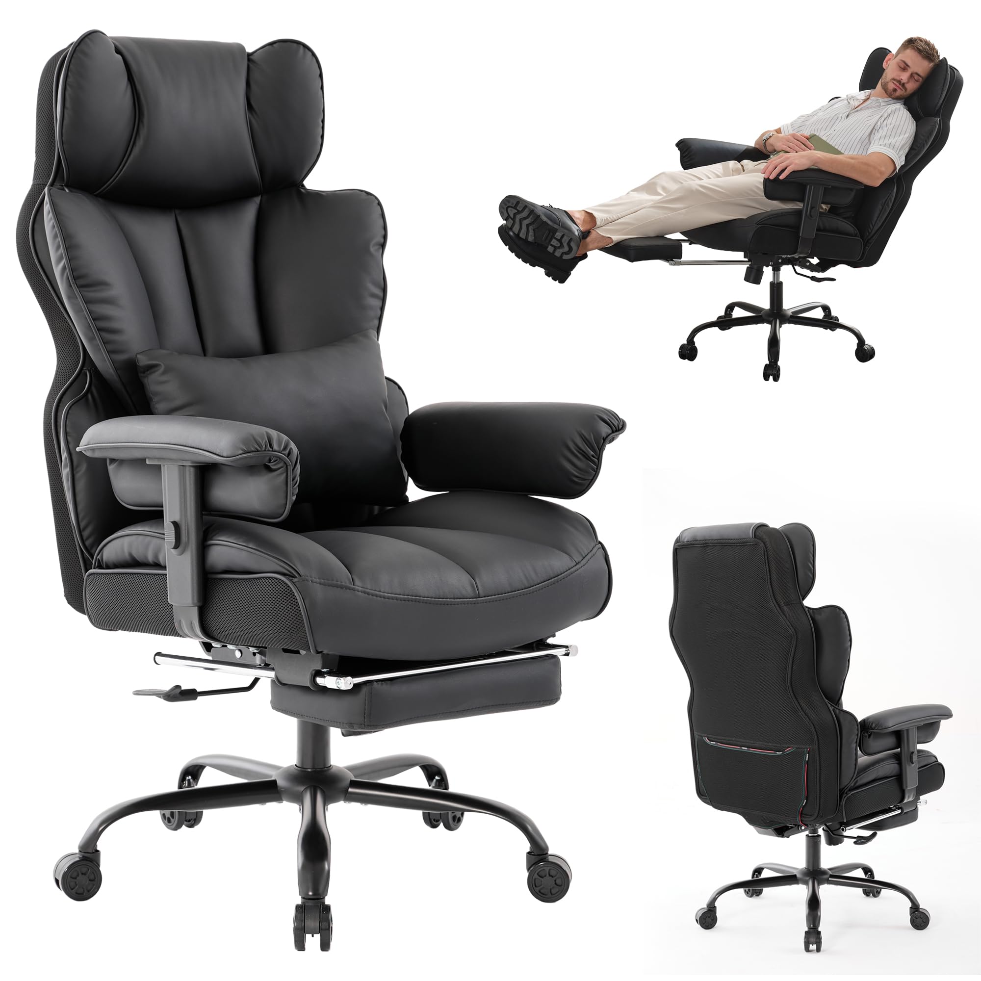 Gzagdecr Big And Tall Office Chair 400lbs Leather High Back Gaming Gzagdecr Big And Tall Office Chair 400lbs Leather High Back Gaming