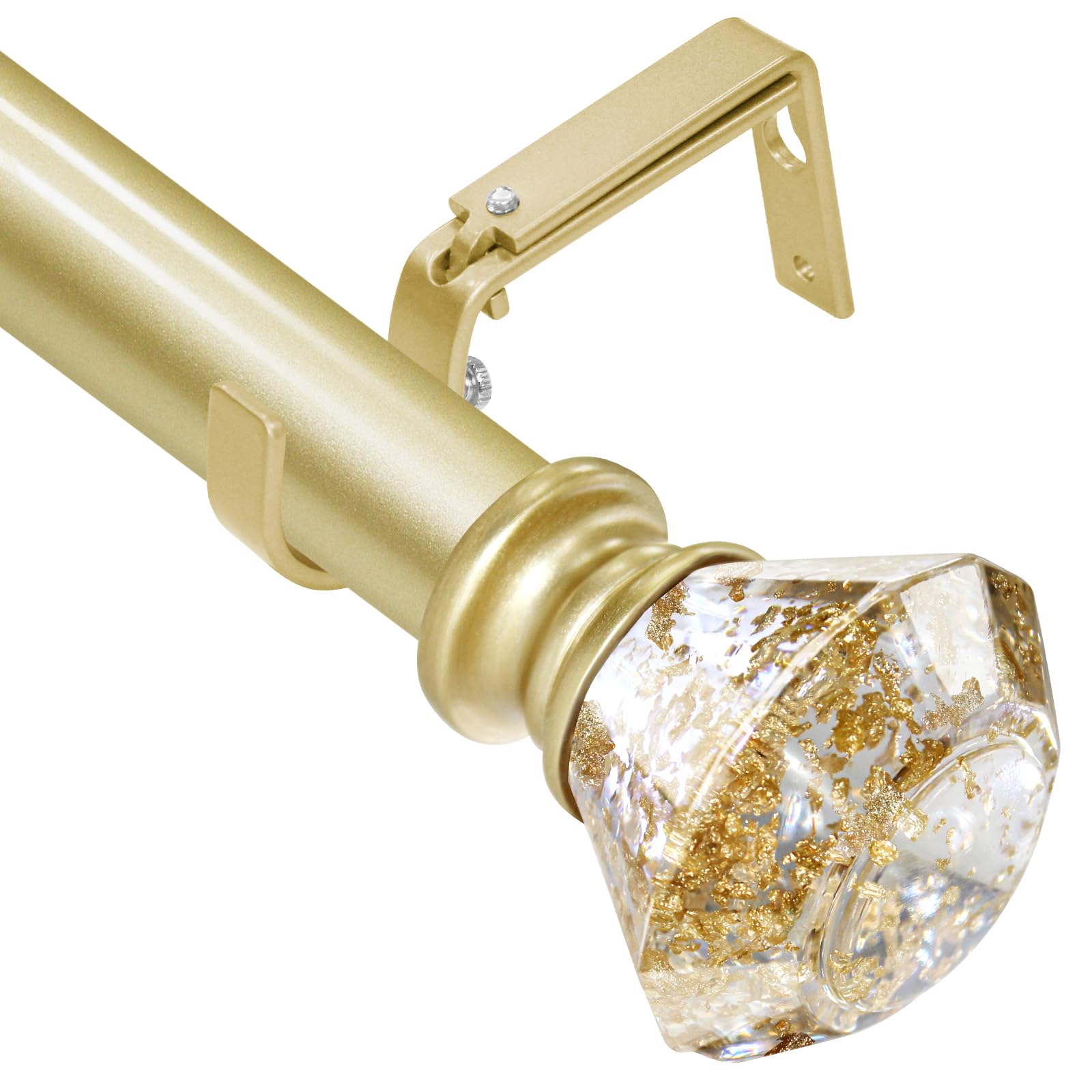 Gold Curtain Rods 28 to 48 Inch(2.3-4 ft), Modern Decorative Heavy Duty ...