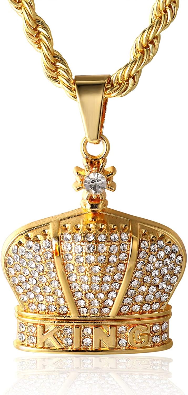 Halukakah Kings Landing Men's 18k Real Gold Plated Full Cz Diamond King ...