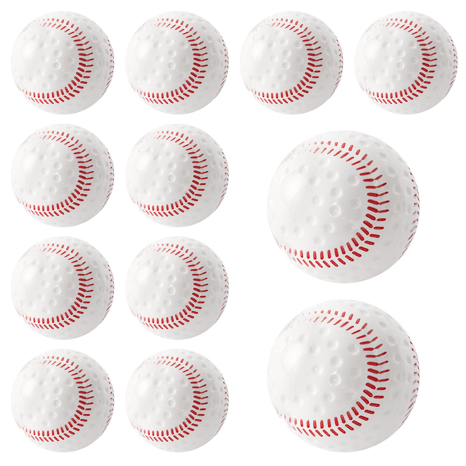 Baisidiwei Baseballs 12 Pack Dimpled Baseballs, 9-Inch Pitching Machine ...