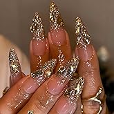 Amazon.com: 24Pcs Sparkly French Tips Press on Nails Gel Glue on Nails for Manicure Art. Glossy ...