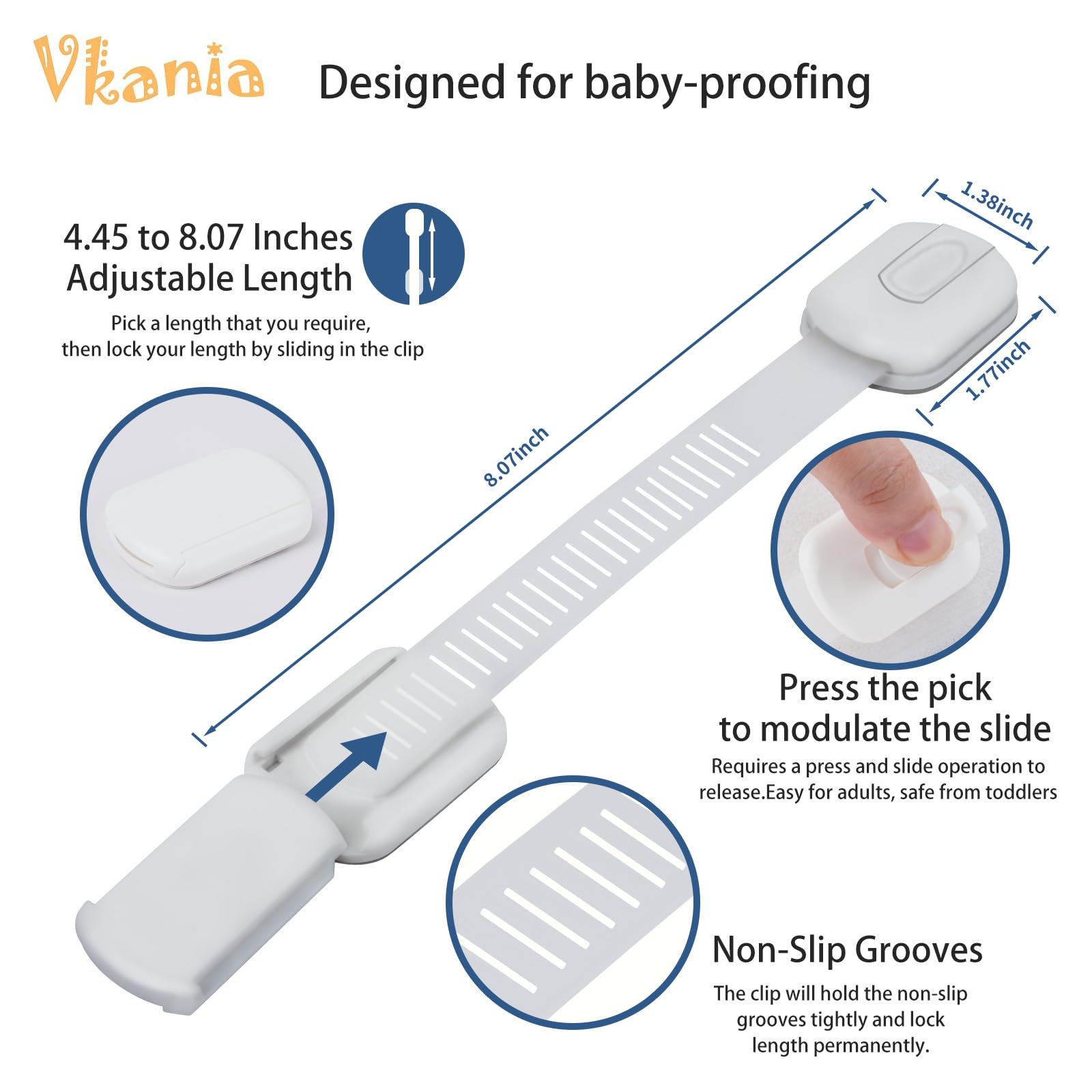 Mua 12 Pack Baby Proofing Cabinet Strap Locks - Vkania Kids Proof Kit ...