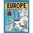 The Europe Coloring Book: 45 Maps with Capitals and National Symbols ...