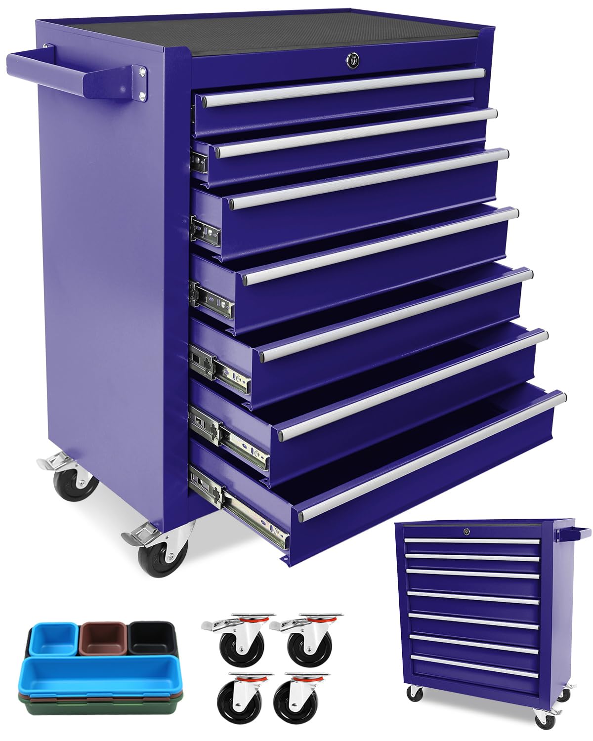 EliteEdge 7-Drawer Rolling Tool Chest, Modular Tool Cabinet with Brake ...