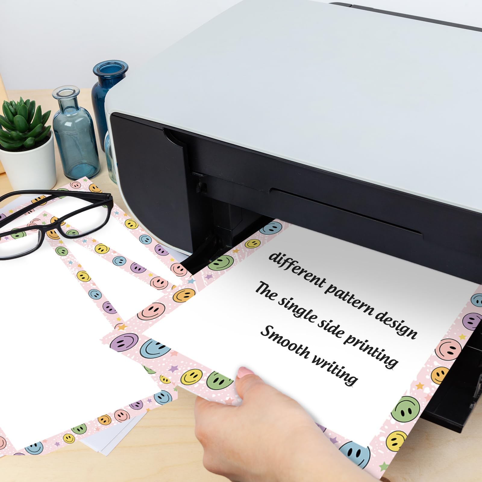 Mua Whaline 80 Sheets Smile Star Stationery Paper Pastel Teacher ...