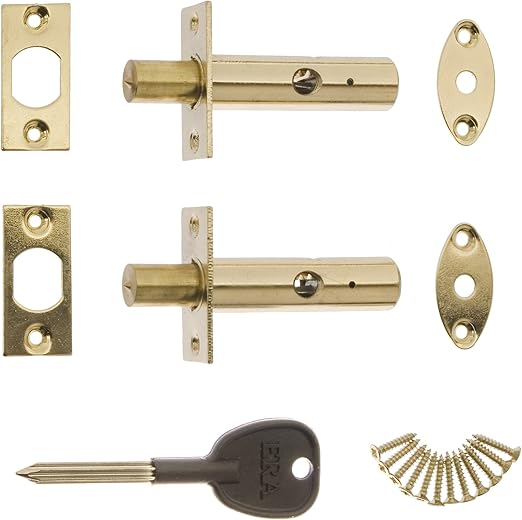 ERA Door Security Bolt with 1 Key - Brass (2 Pieces): Amazon.co.uk: DIY ...