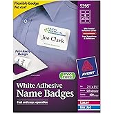 Amazon.com : Avery Flexible Self-Adhesive Name Badges 8395, Wh ...