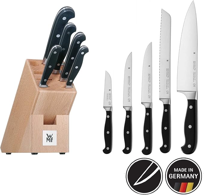 WMF Spitzenklasse Plus Messerblock mit Messerset 6-teilig, 5 Messer ...
