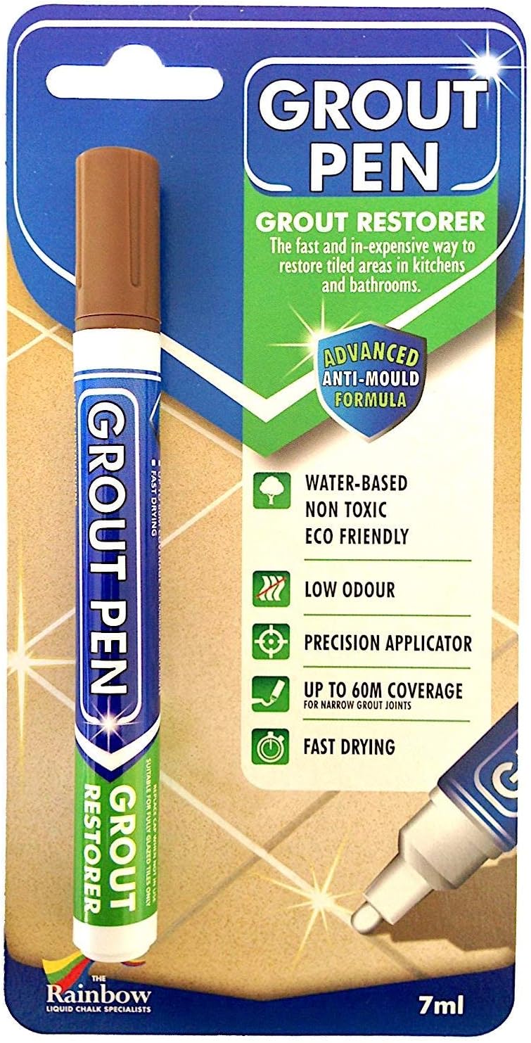 Grout Pen - Designed for Restoring Tile Grout in bathrooms & Kitchens ...