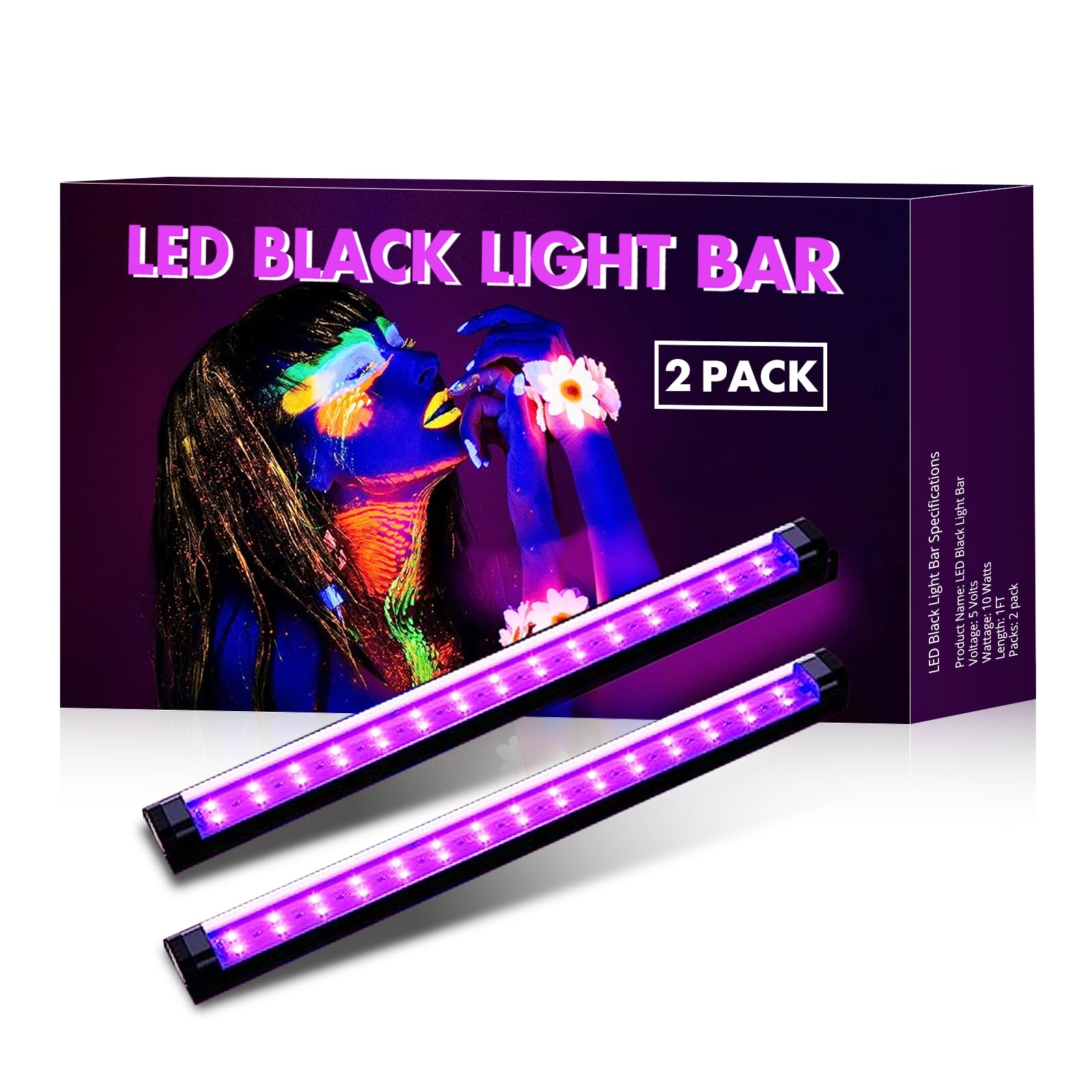 Mua 2 Pack LED Black Light Bar 10W 1ft LED Blacklight for Fluorescent ...