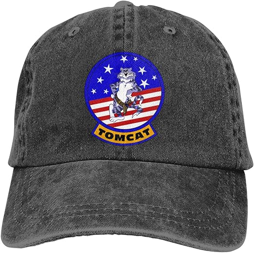 Grumman F 14 Tomcat Flight Insignia Hat Adjustable Unisex Denim Hat ...