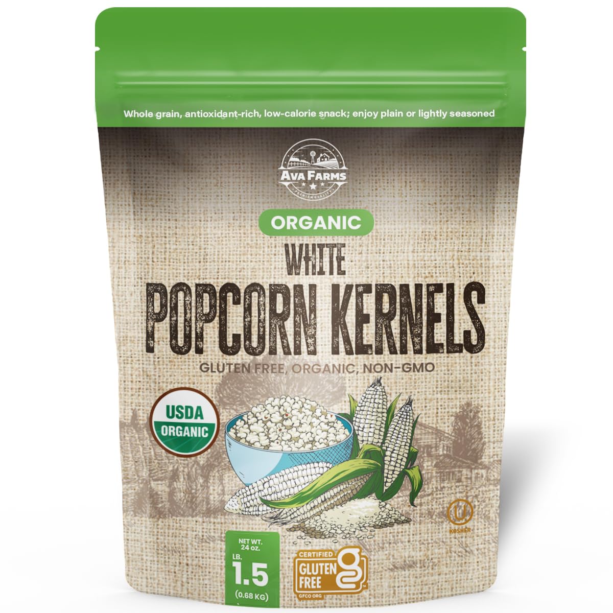 Mua Ava Farms Organic Popcorn Kernels Mix, Red, Yellow, White – 24 Oz ...
