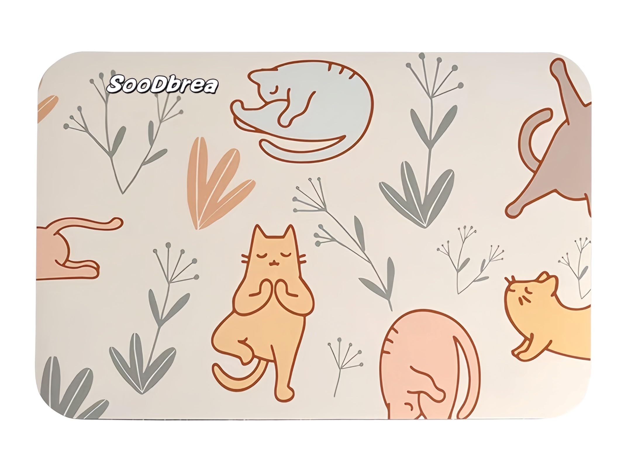 SooDbrea Mini Yoga Mat with Playful Cat Design, Yoga Knee Pads,Double ...