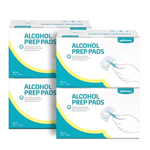 Winner Alcohol Wipes Individually Wrapped, 6" x 4" Large Prep Pads with ...