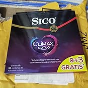 Sico Condones De Látex Texturizados Con Benzocaína, Sico Mutual Clímax, Cartera Con 9 Piezas + 3 ...