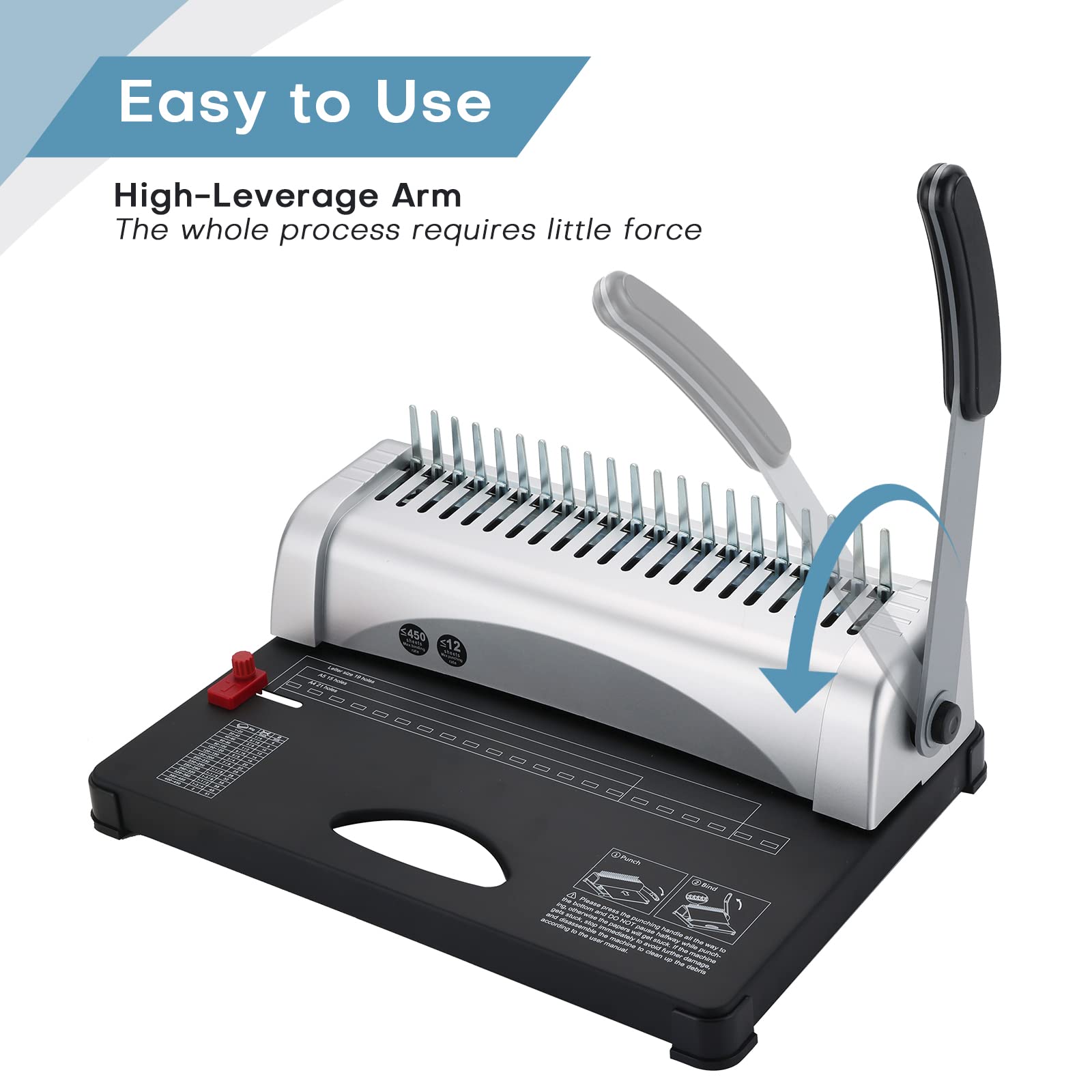 Mua MYFULLY Comb Binding Machine, 21-Holes, 450 Sheets, Paper Punch Binder with Starter Kit 100 ...