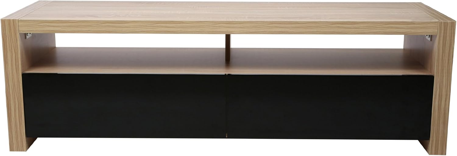 Premier Housewares Loki Coffee Table – Natural Oak Veneer/Black Gloss ...