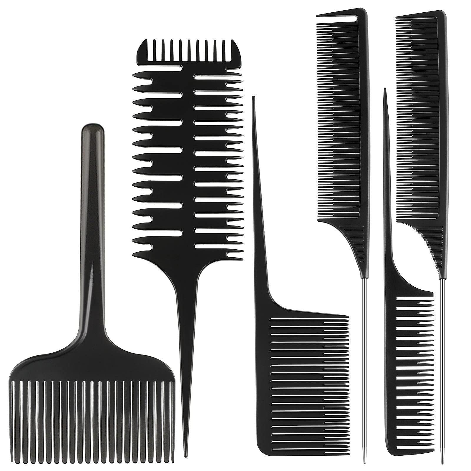 Mua 6-Piece Hair Sectioning Set - 3-Way Comb, Dyeing Comb, Rat Tail Lifting Comb, Weaving and ...