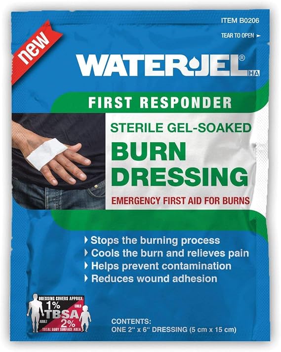 WaterJel Burn Dressing, Fast Emergency First Aid Relief - Cools Skin ...