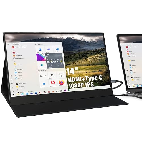 YOUYUANLTD 14 inch FHD Monitor 1920 * 1080 HDR Portable Monitor Type-c ...