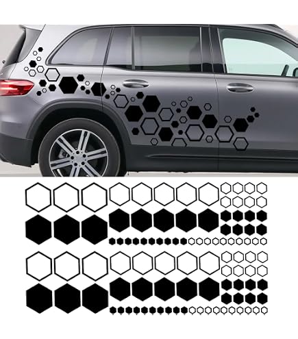 Waterproof Car Wrap 52 Grid Honeycomb Car Wrap Stickers - Waterproof ...
