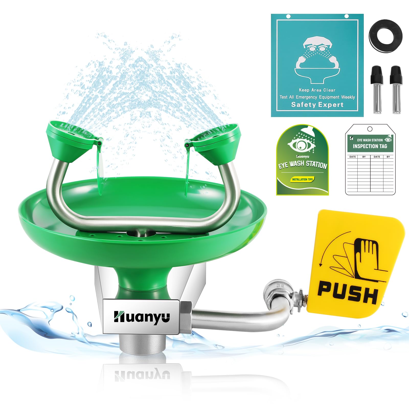 Huanyu Emergency Eye Wash Station Wall Mounted Eyewash Station Eye Wash ...