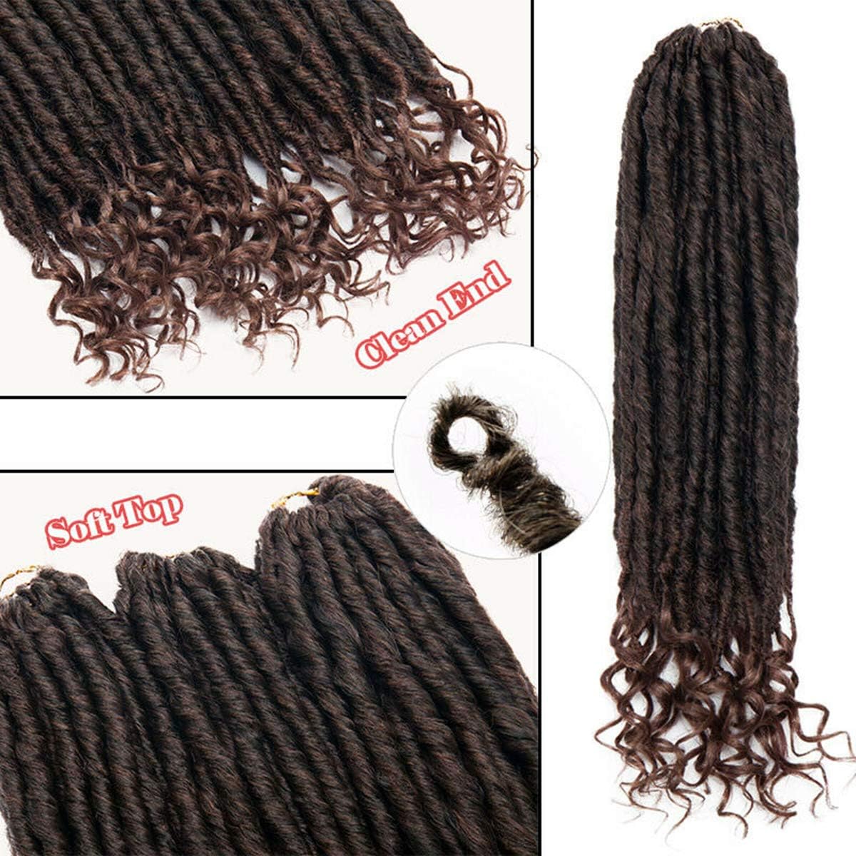 3 bundles Straight Goddess Locs Crochet Hair Faux Locs Crochet Hair ...