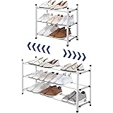 Amazon.com: STORAGE MANIAC Expandable Shoe Rack, Stackable Shoe Rack ...