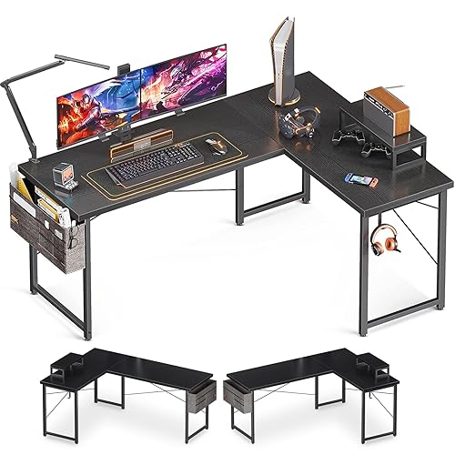 ODK L Shaped Desk, 59" Computer Corner Desk, Gaming Desk, Home Office ...